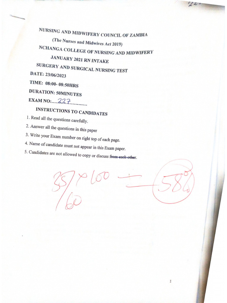 Surgery Test, 2021 RN - 035548 | PDF