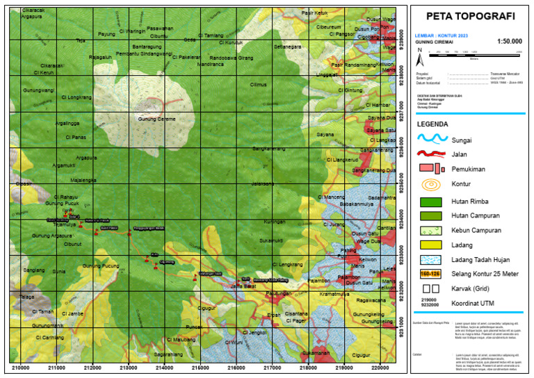 Peta Topografi Gunung Ciremai 2023 | PDF