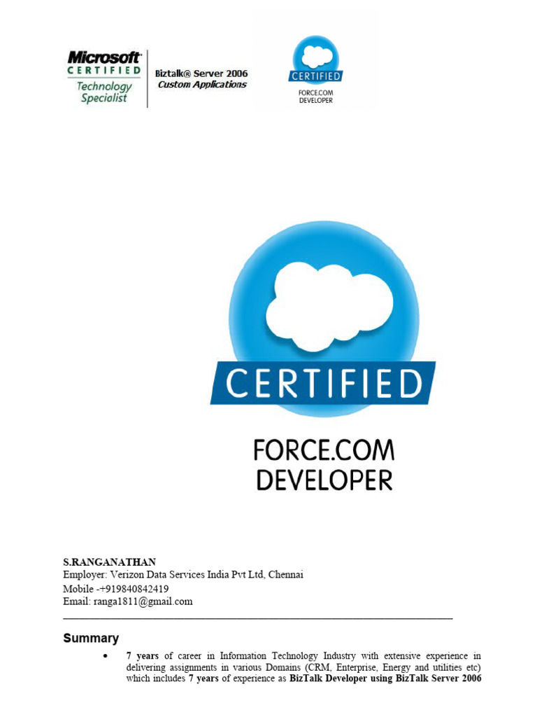 Ranganathan Sekaran-Profile | PDF | Microsoft Sql Server | Web Service