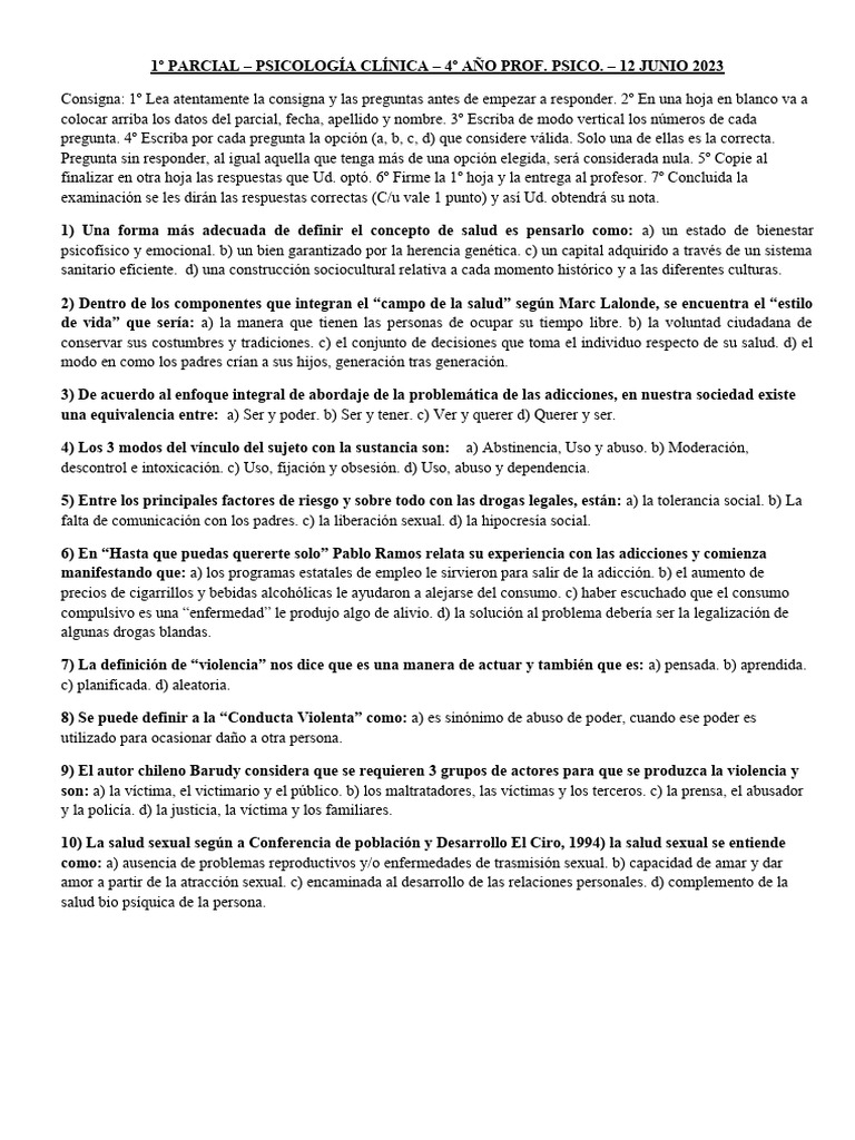 Psic Clínica | PDF | Sicología