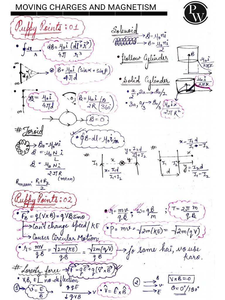 Moving_Charges_and_Magnetism_Handwritten_Notes_Yakeen_NEET_6_0_2024 | PDF