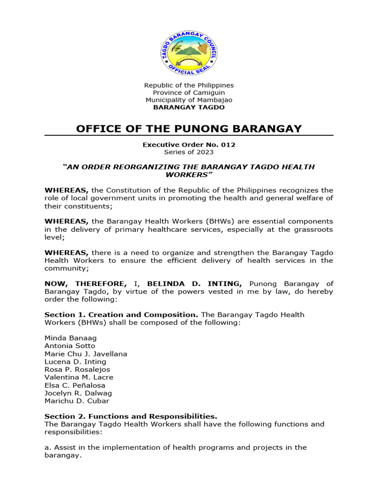 BHW and Bns | PDF | Social Programs | Health Care