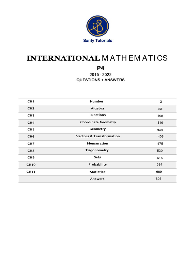 0607 P4 Topic Wise Booklet | PDF | Geometry | Mathematics