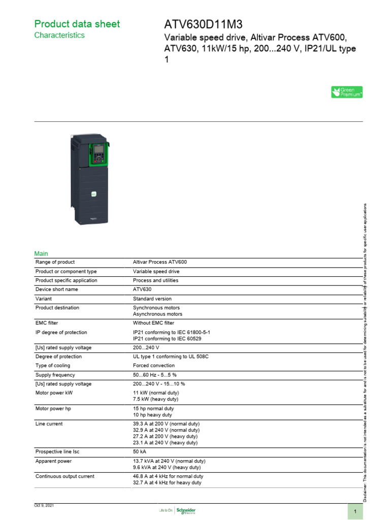 Altivar Process ATV600 - ATV630D11M3 | PDF | Relay | Alternating Current