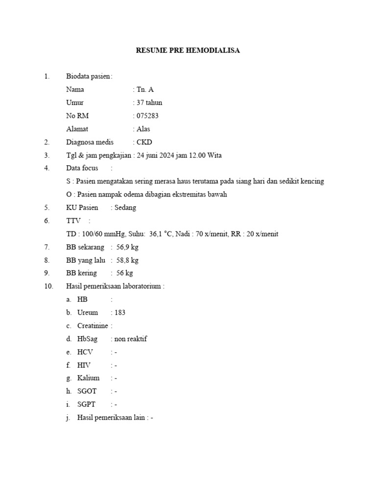 RESUME CKD HD Syahril 1 | PDF