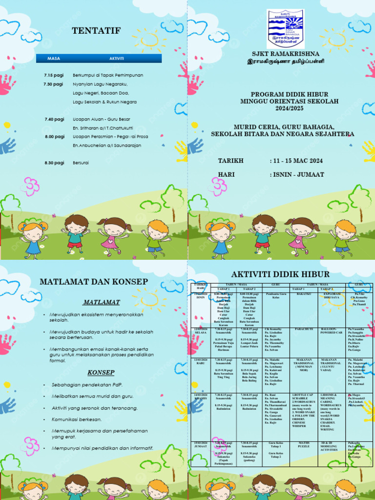 Buku Program Minggu Orientasi Sekolah 2024 | PDF