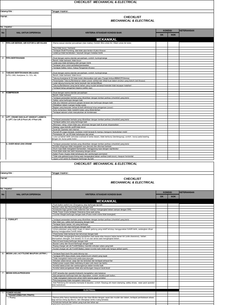Checklist Gedung | PDF