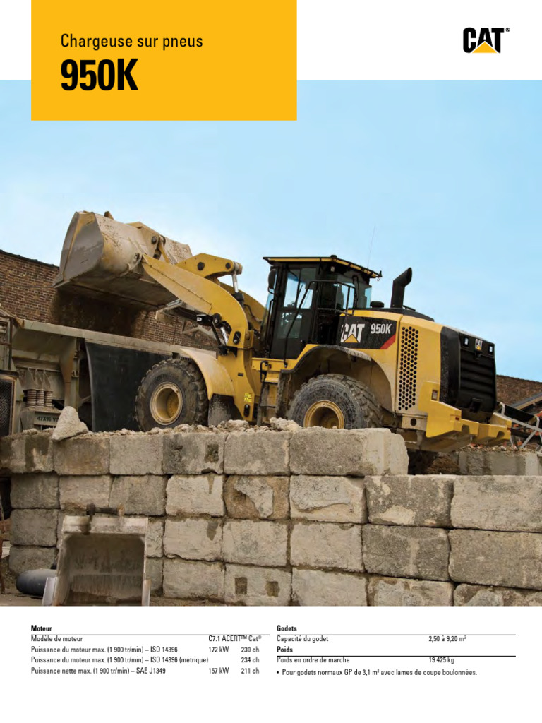 CATERPILLAR 950K Chargeurs Sur Pneus Standards | PDF | Moteur diesel ...