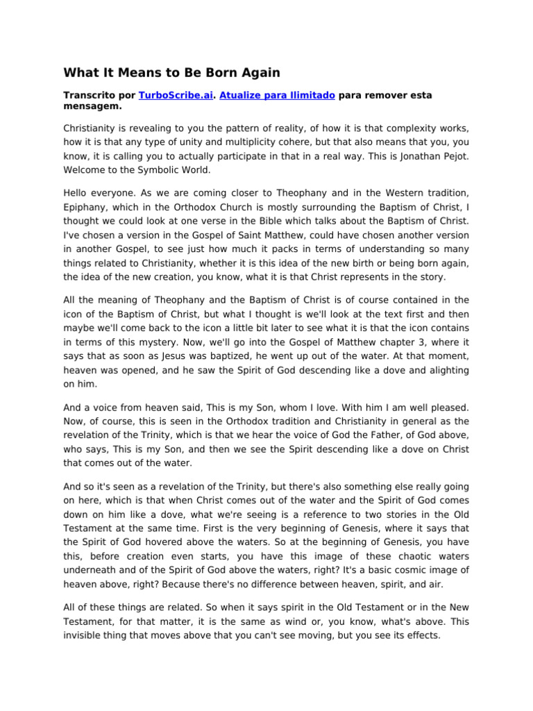 What It Means To Be Born Again | PDF | Baptism | Born Again