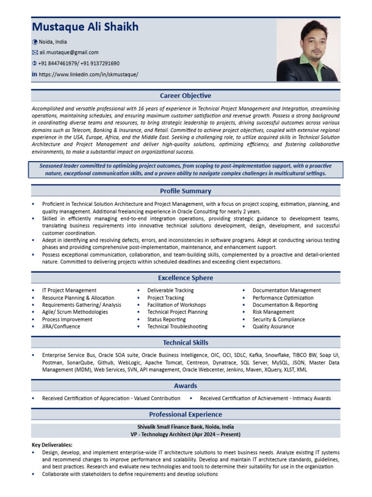 Mustaque Ali Shaikh - TIBCO BW | PDF | Project Management | Computing