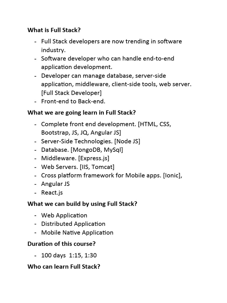 Full Stack | PDF | World Wide Web | Internet & Web