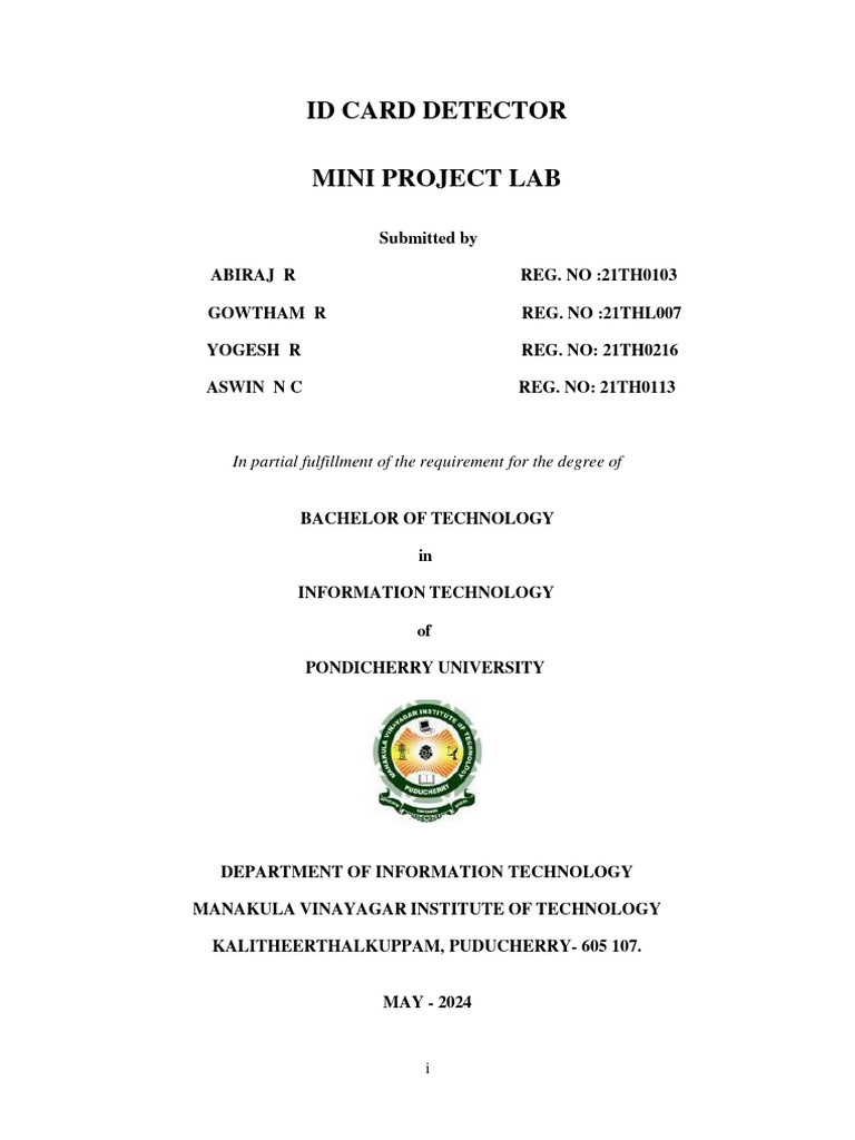 Mini Project Report Final | PDF | Arduino | Radio Frequency Identification