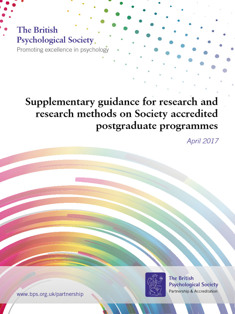 Supplementary Guidance For Research and Research Methods On Society Accredited Postgraduate ...