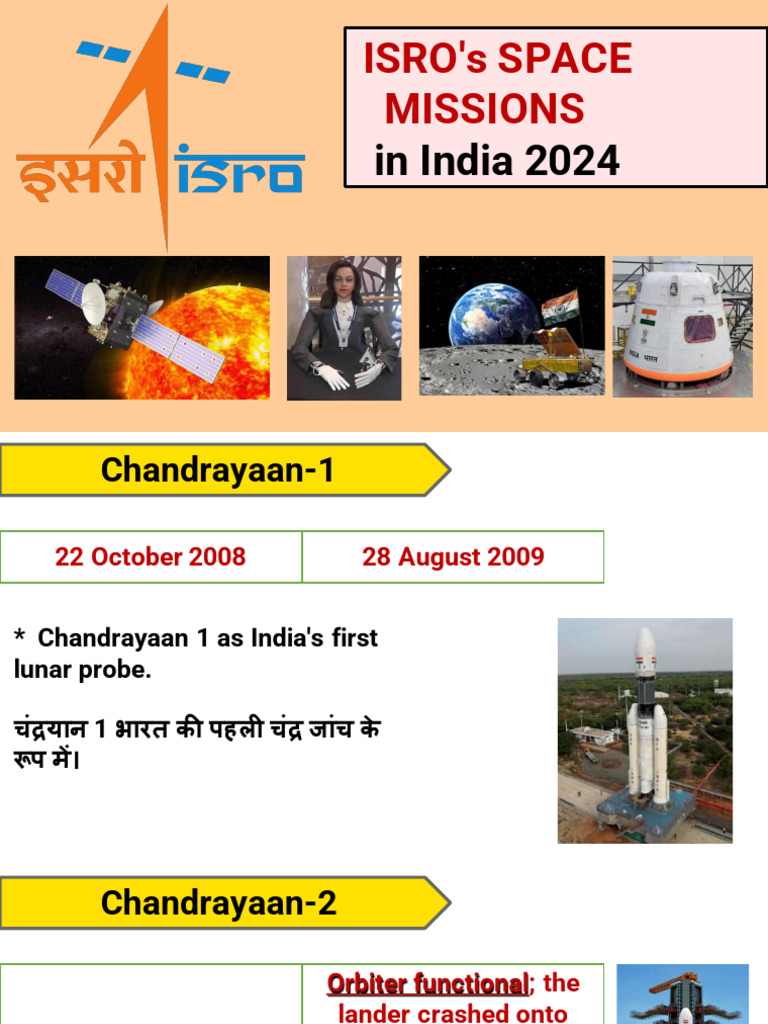ISRO Missions in India 2024 | PDF | Space Research | Discovery And ...