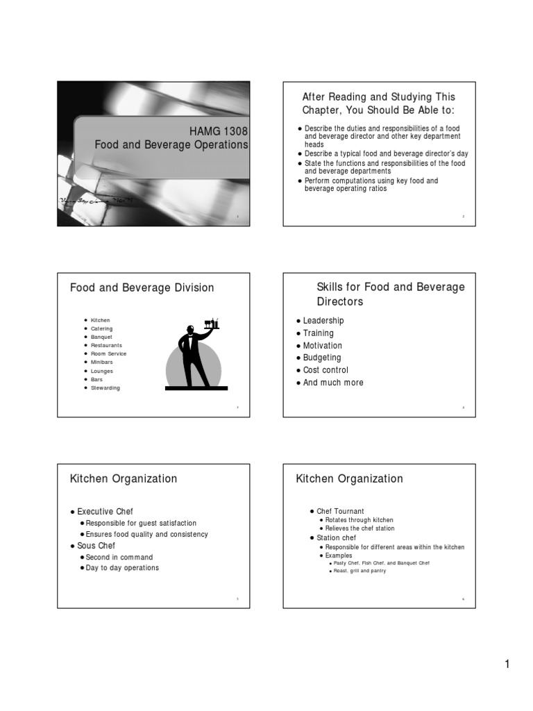 Key Responsibilities and Functions of Food and Beverage Departments ...