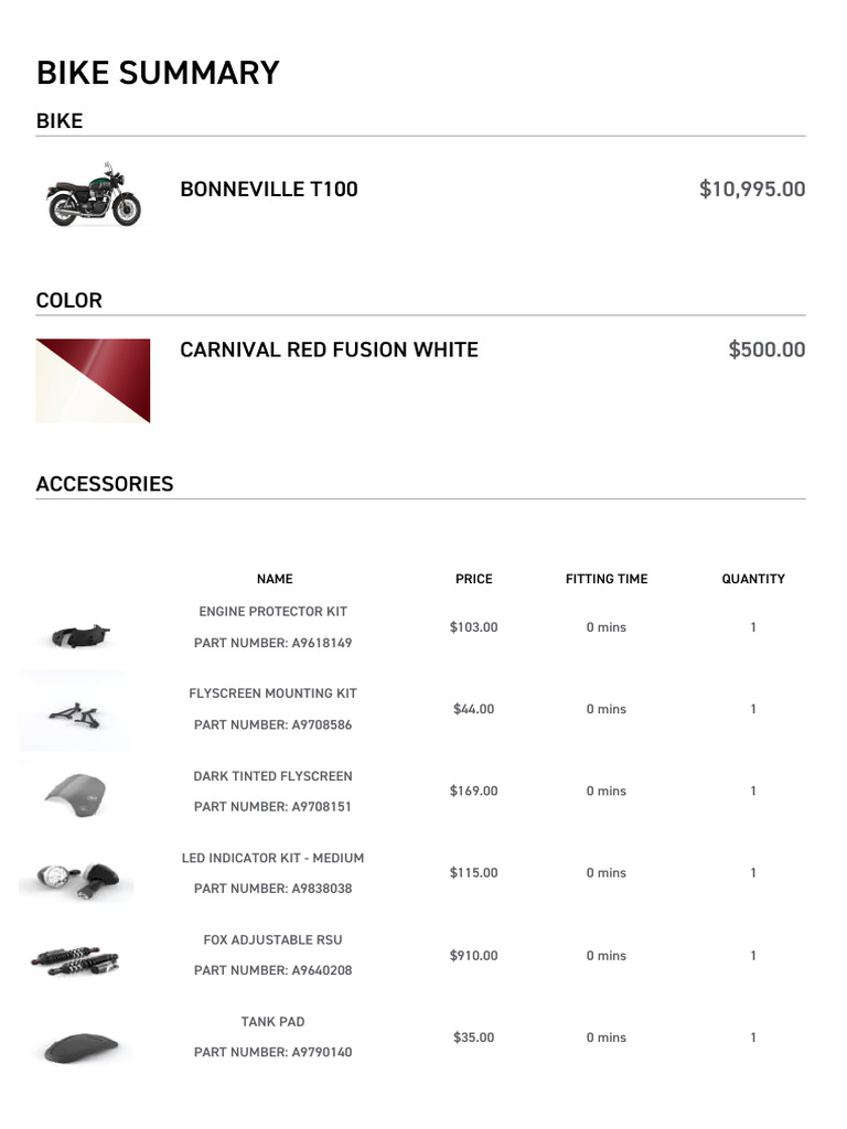 Triumph t100 Carnival Red Fusion White | PDF | Motor Vehicle | Land ...
