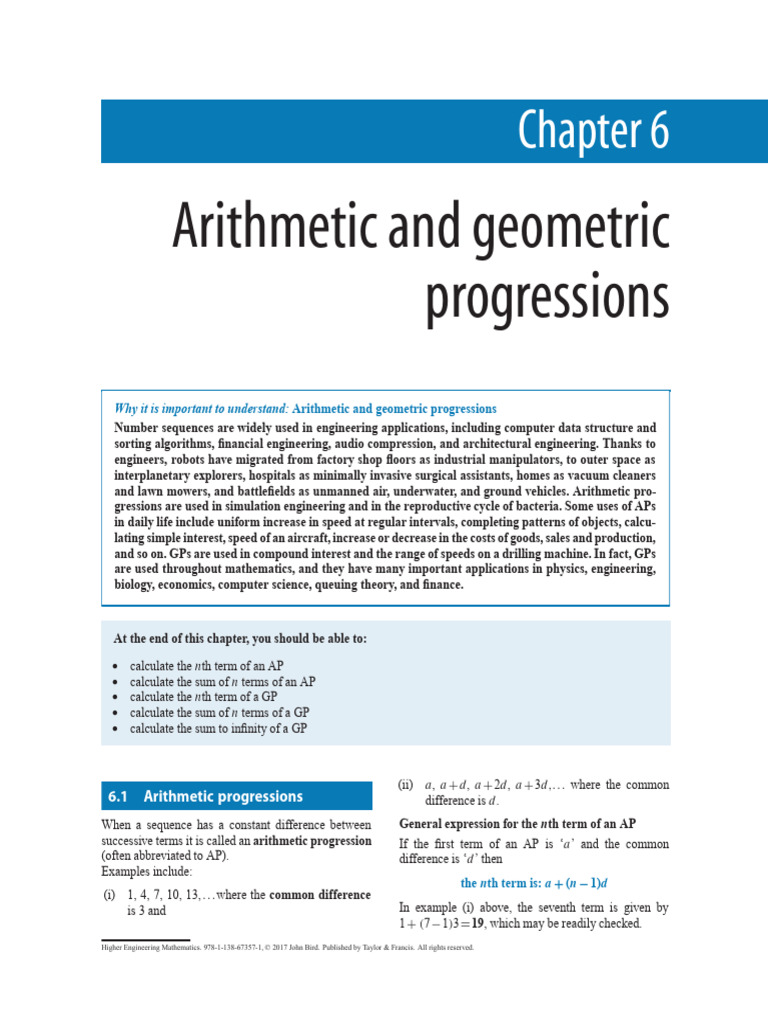 Arithmetic and Geometric Progressions | PDF | Mathematics