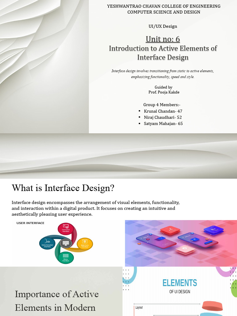 Active Elements of Interface Design | PDF | User Interface Design | Usability