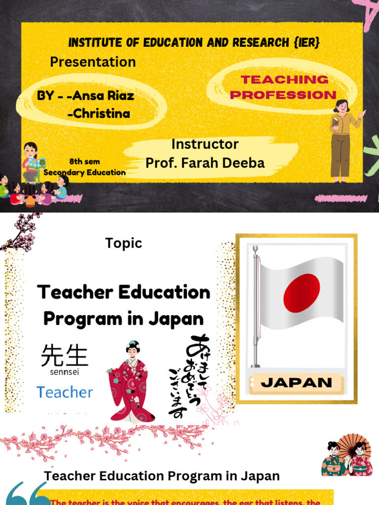 Teacher Education Program in Japan | PDF | Teachers | Teacher Education