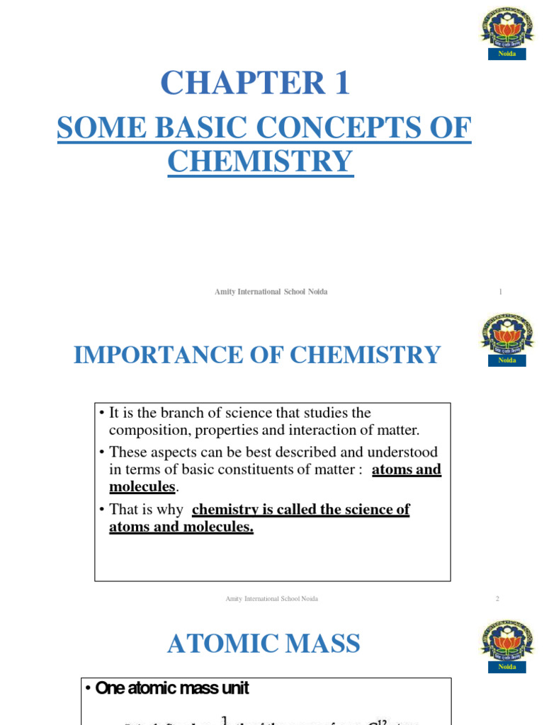 Some Basic Concept of Chemistry | PDF | Stoichiometry | Molecules
