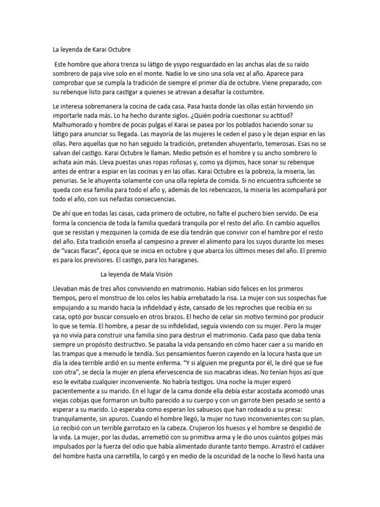 La Leyenda de Karai Octubre | PDF