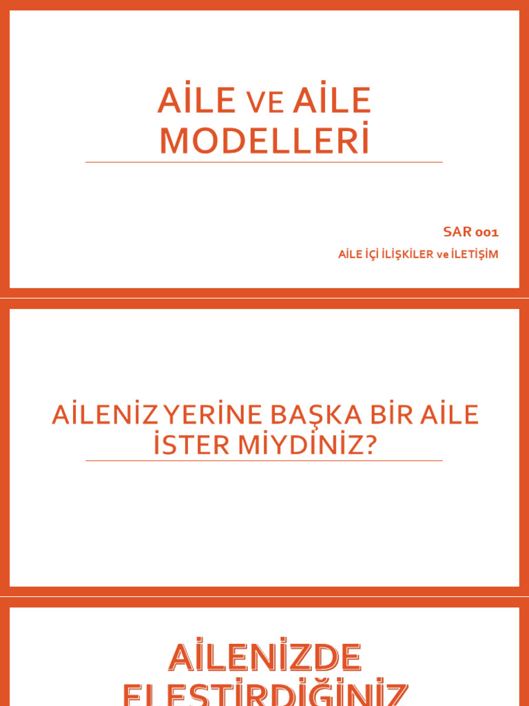 Aile Ve Aile Modelleri | PDF