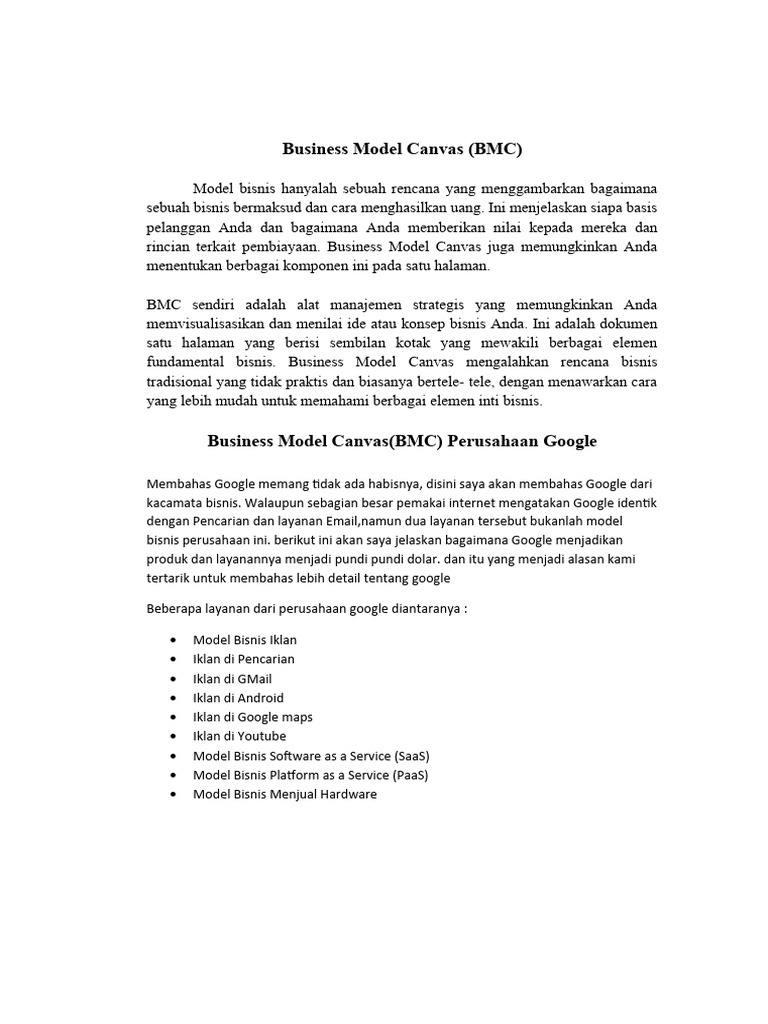 Analisis Google BMC | PDF