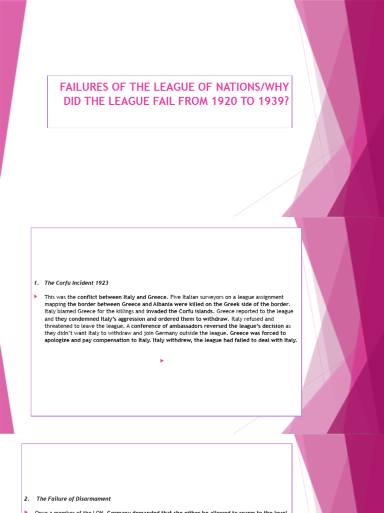 Failures of The League of Nations | PDF | League Of Nations | World War II