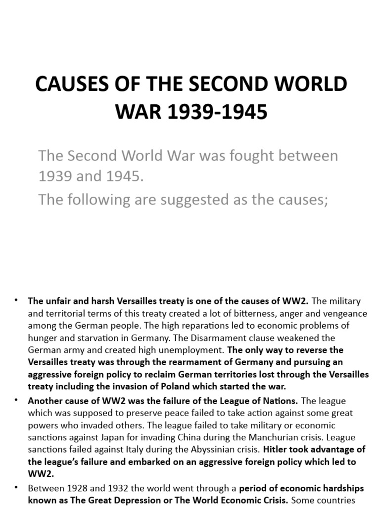 Causes of The Second World War | PDF | World War II | Adolf Hitler