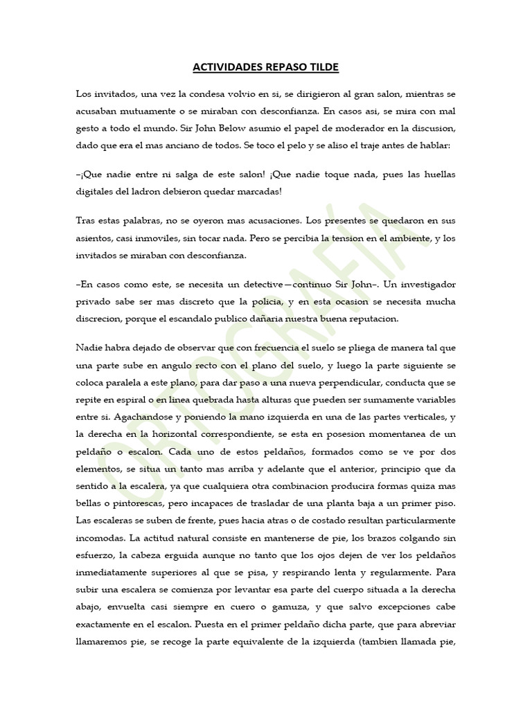 Actividades Repaso Tilde | PDF