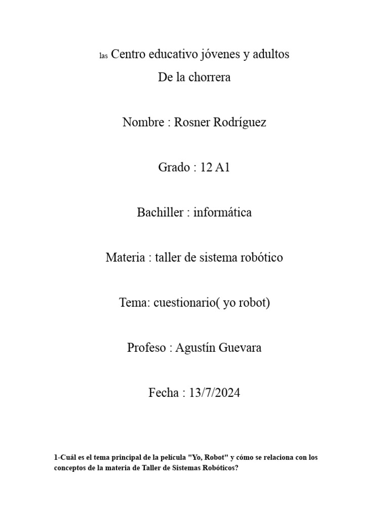 Taller Yo Robot | PDF | Robot | Robótica