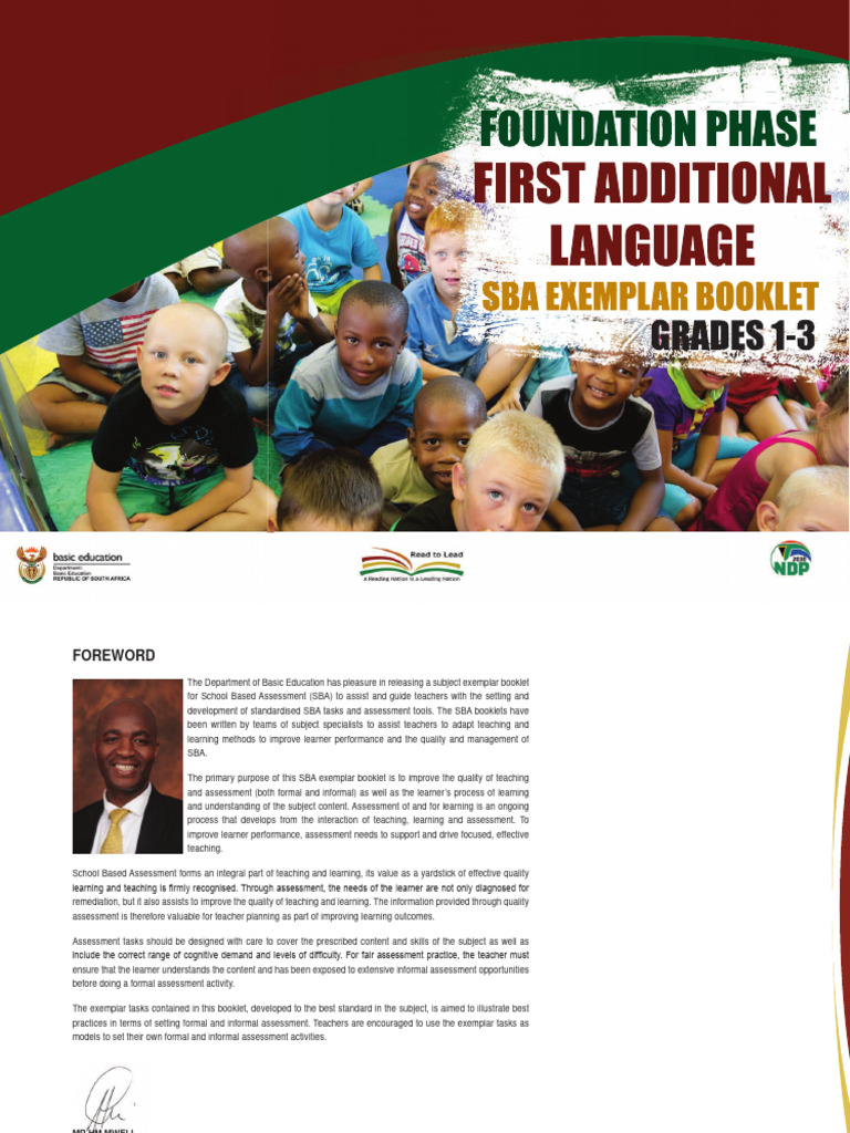Foundation Phase First Additional Language SBA Guidelines | PDF ...