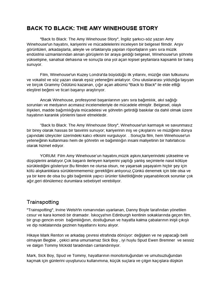 Bagimlilikla Mucadele Dersi Vize Odevi | PDF