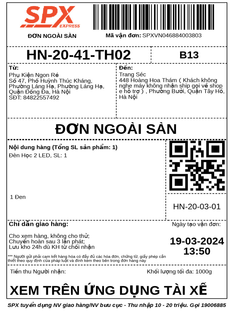 HN-20-41-TH02: Xem Trên Ứng Dụng Tài Xế | PDF