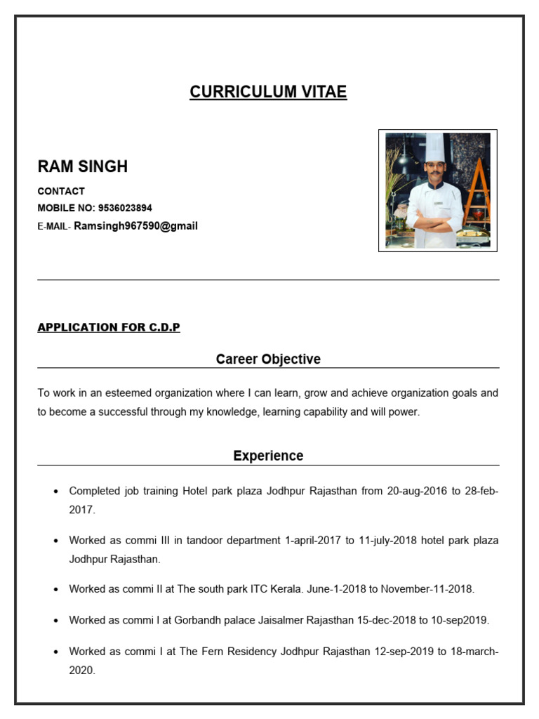 Chef Ram CV | PDF