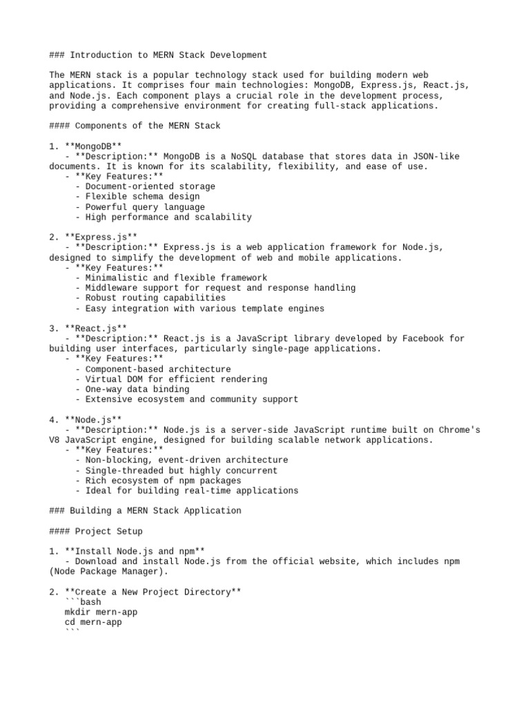Mern Development Pdf Java Script Computer Programming 