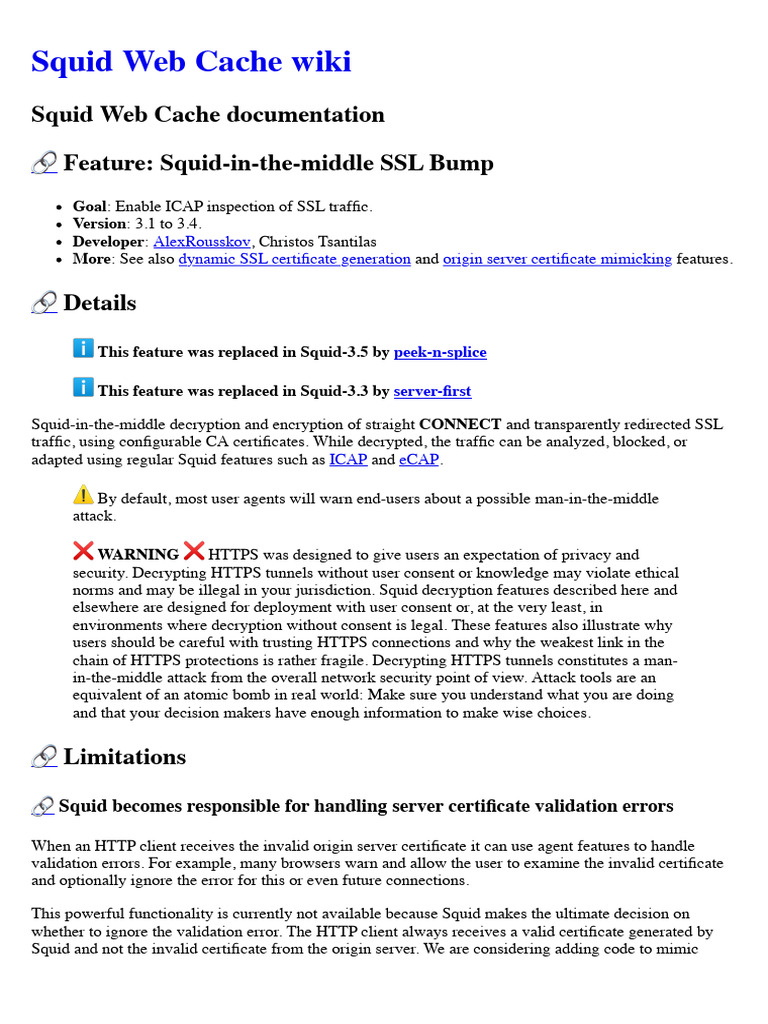 Feature: Squid-In-The-Middle SSL Bump - Squid Web Cache Wiki | PDF ... Feature: Squid-In-The-Middle SSL Bump - Squid Web Cache Wiki | PDF ...