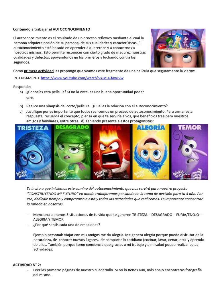 autoconocimiento 20223 | PDF | Conceptos psicologicos | Sicología