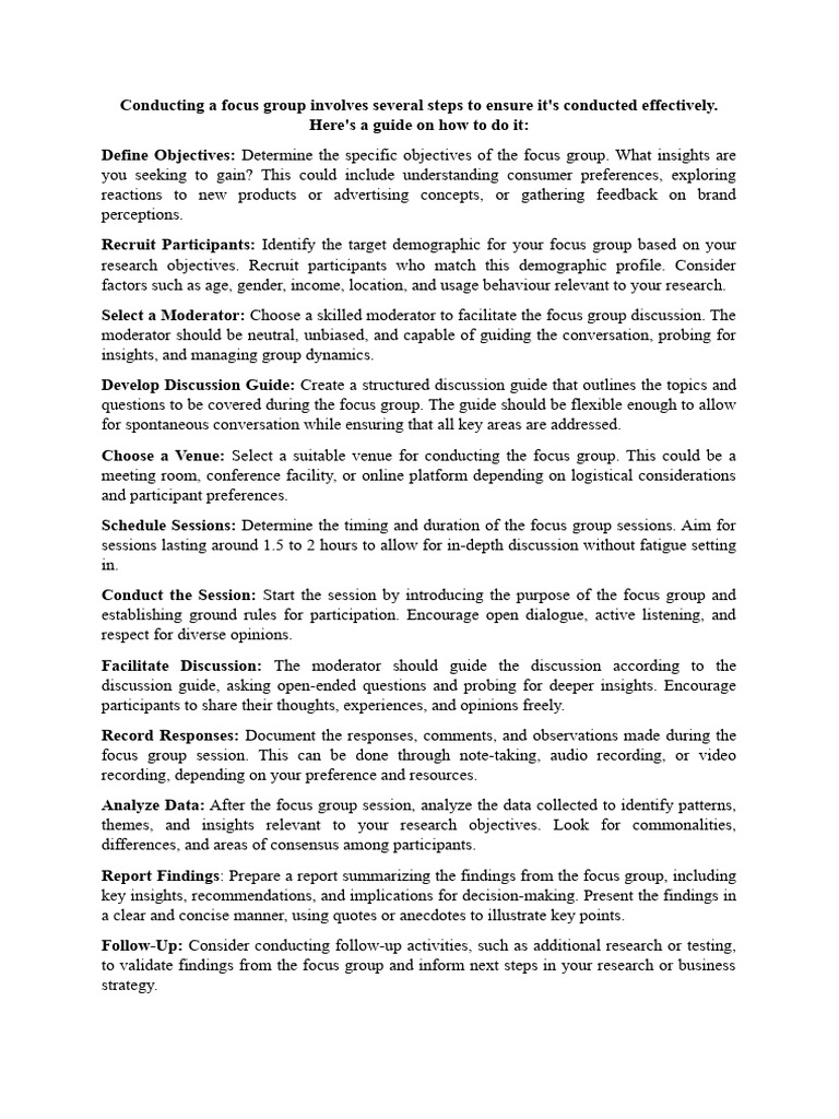 Focus Group-Survey Research in Advertising and PR | PDF | Focus Group ...