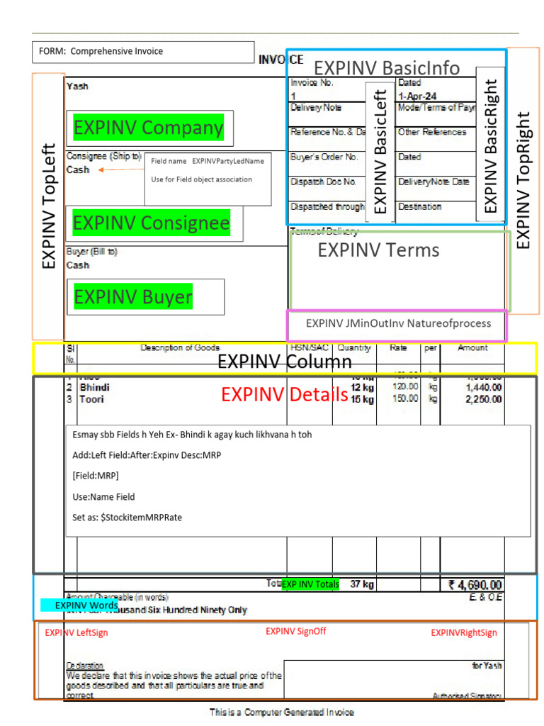 Comprehensive Invoice Template Guide | PDF