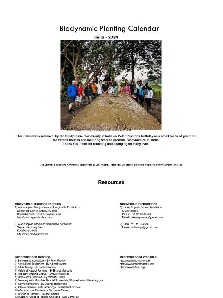 2024 Biodynamic Planting Calendar - India | PDF | Apsis | Moon