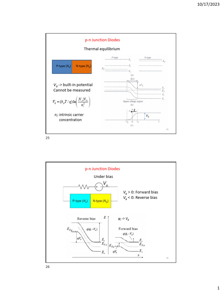Handout 2 | PDF | P–N Junction | Solar Cell