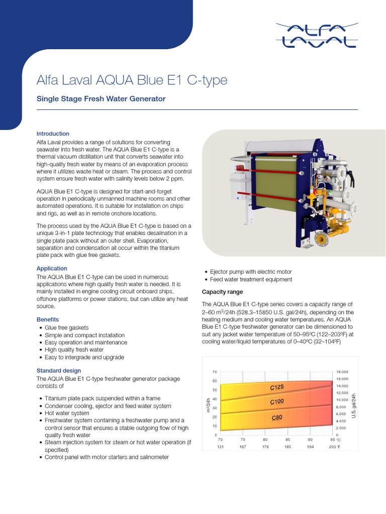 Aqua Blue Freshwater Generator Product Leaflet | PDF | Water ...