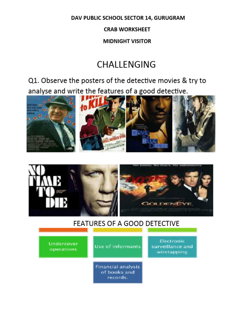Detective Story Worksheet for Students | PDF