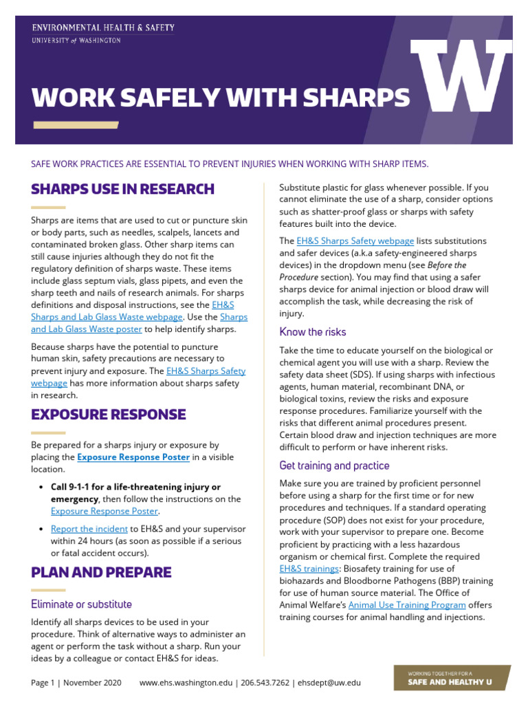 sharps_safety | PDF | Injection (Medicine) | Safety