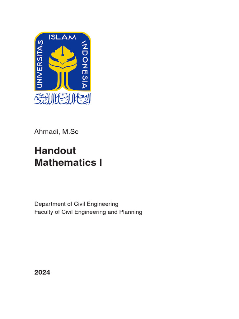 Handout Mathematics I | PDF | Trigonometric Functions | Slope