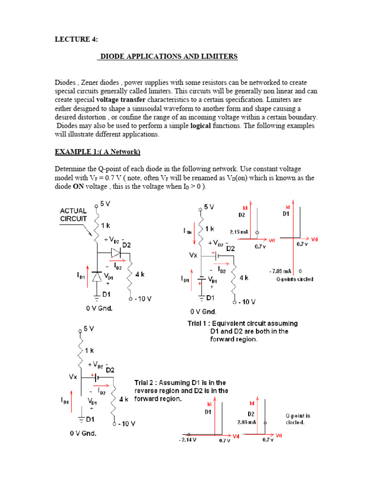 ECE2200-Lct4 - Diode Limiters | PDF | Diode | Electrical Network