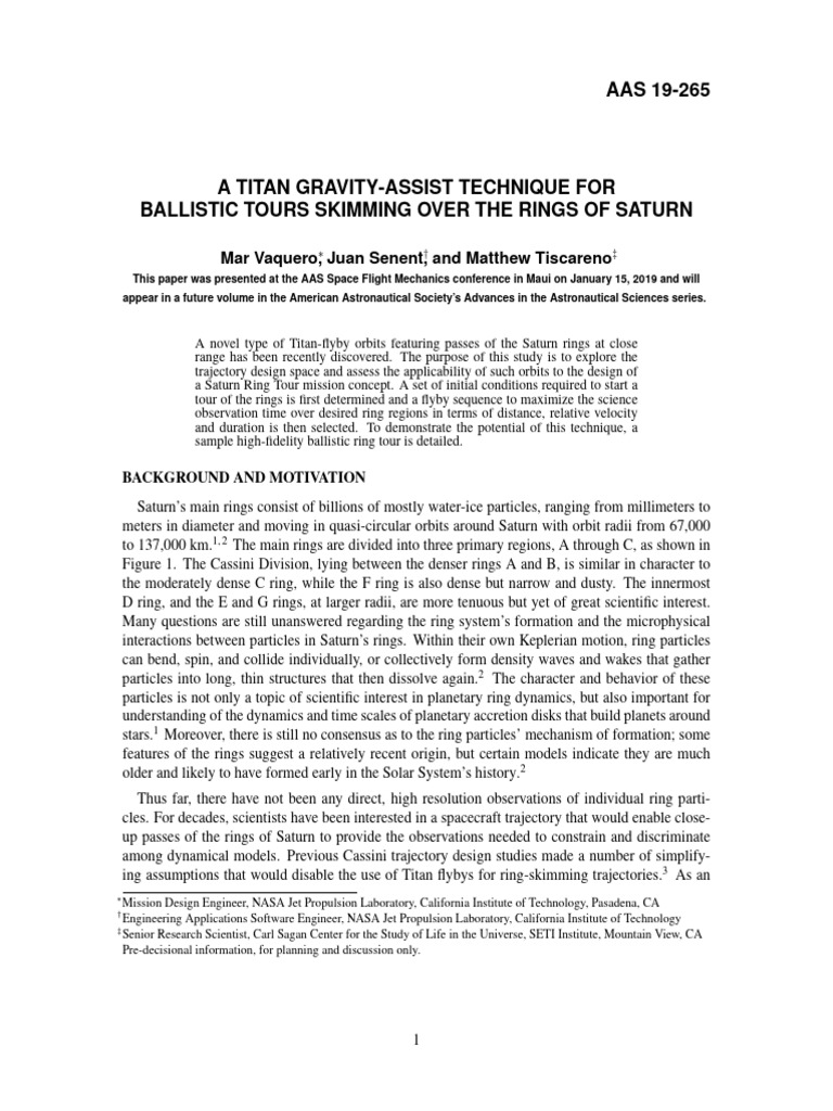 A Titan Gravity-Assist Technique For Ballistic Tours Skimming Over The ...