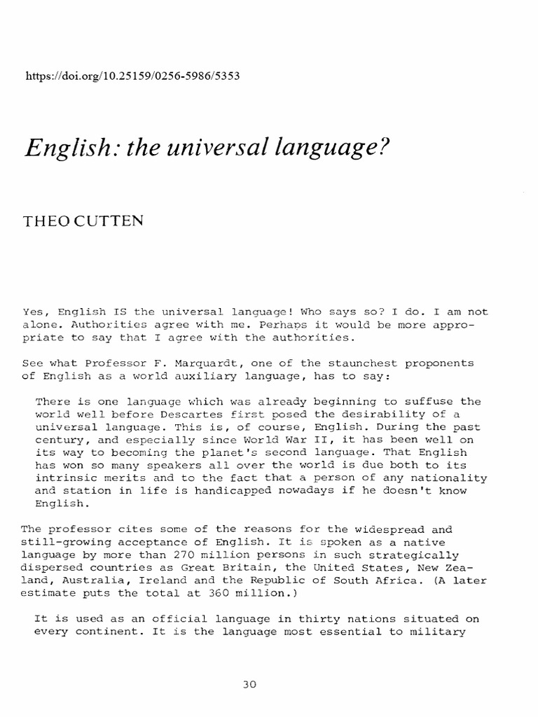 English: The Universal Language? | PDF | English Language | Human ...