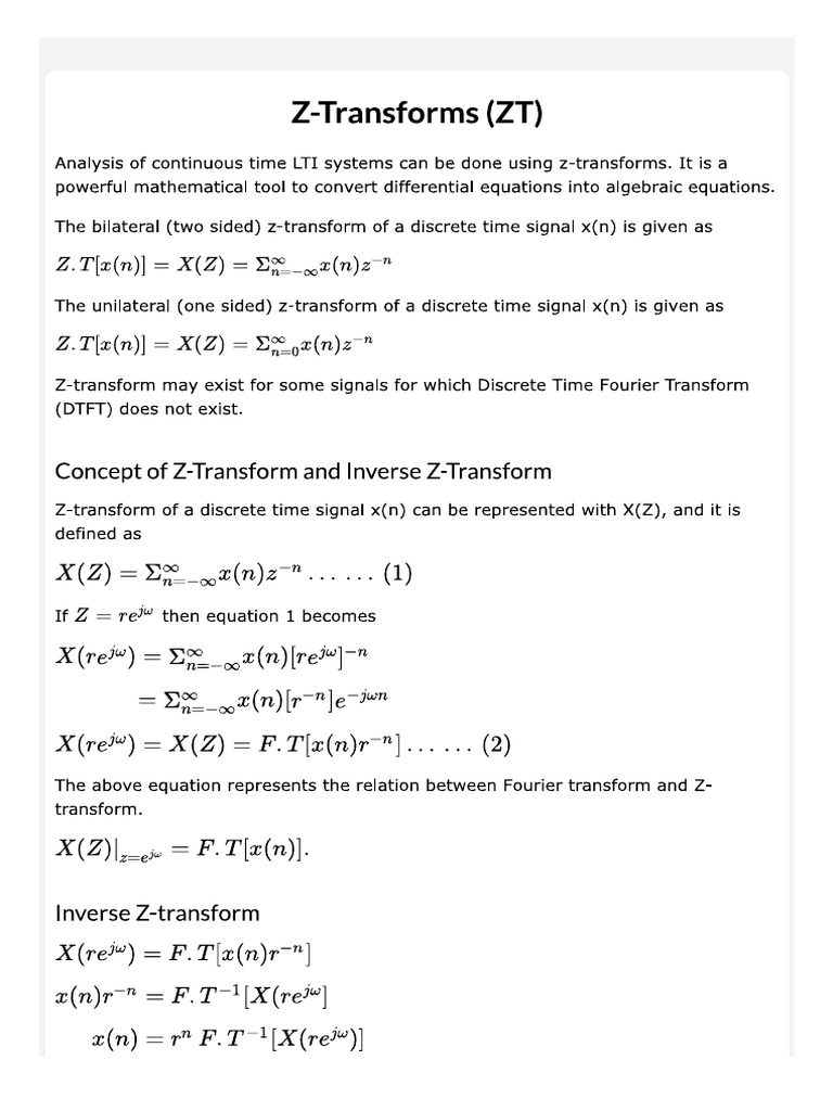Z Transform | PDF